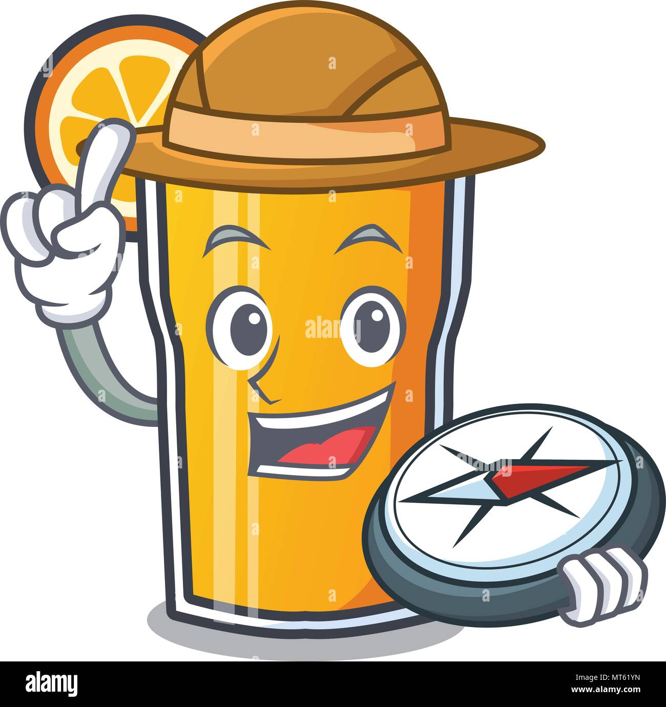 Explorer orange juice mascot cartoon Stock Vector Image & Art - Alamy