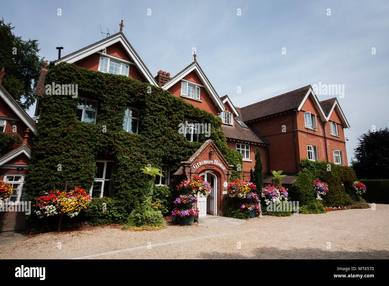 Plants and flowers arrangements in the front of Grasmere House hotel in ...