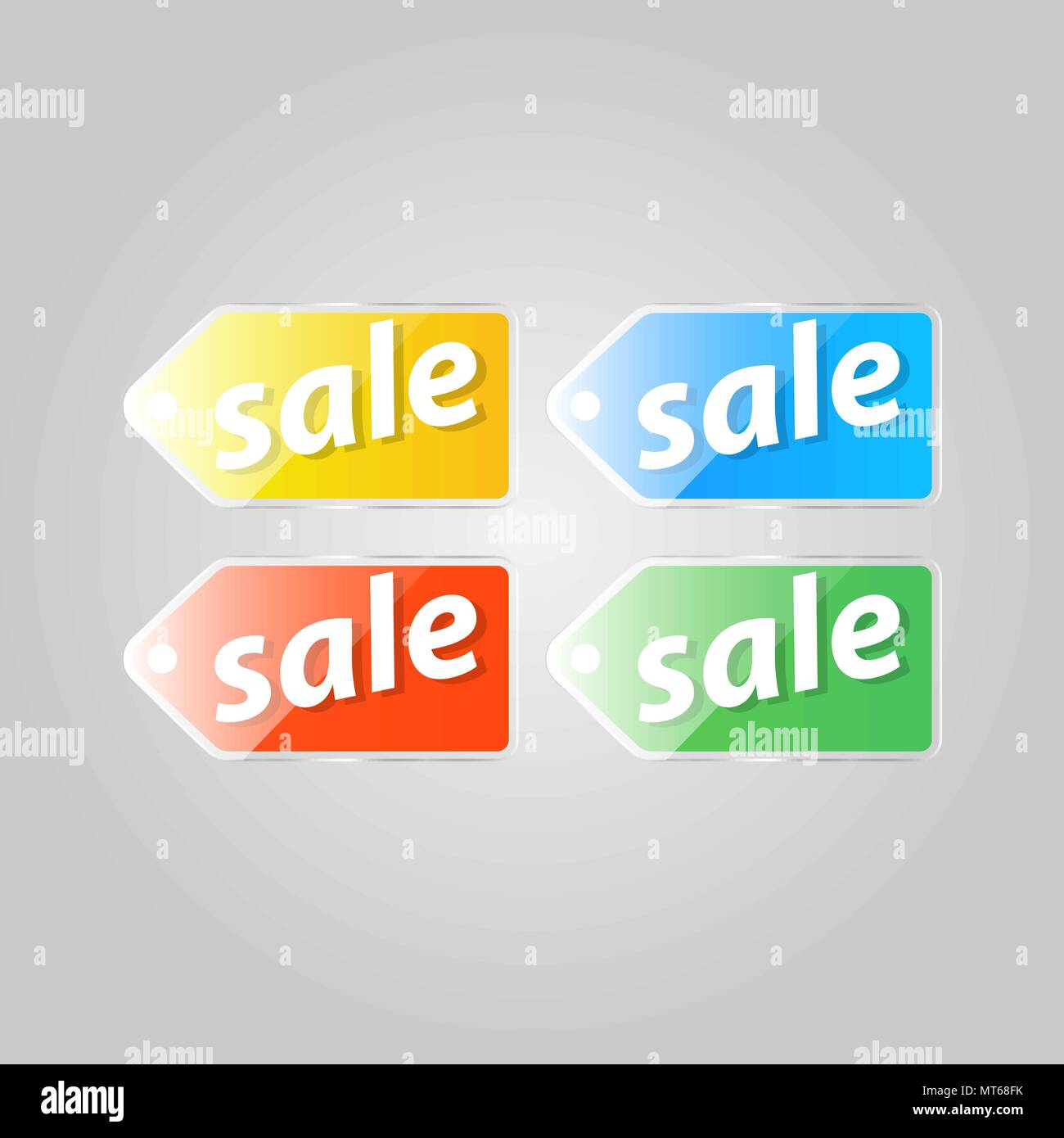 Shiny colored price tag on a gray background. Vector illustration Stock ...