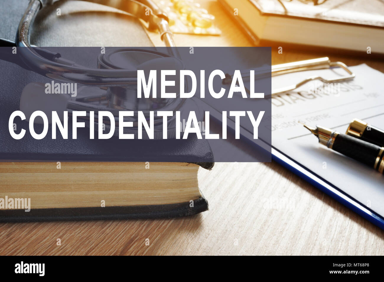 Medical confidentiality. Documents with personal information in a ...
