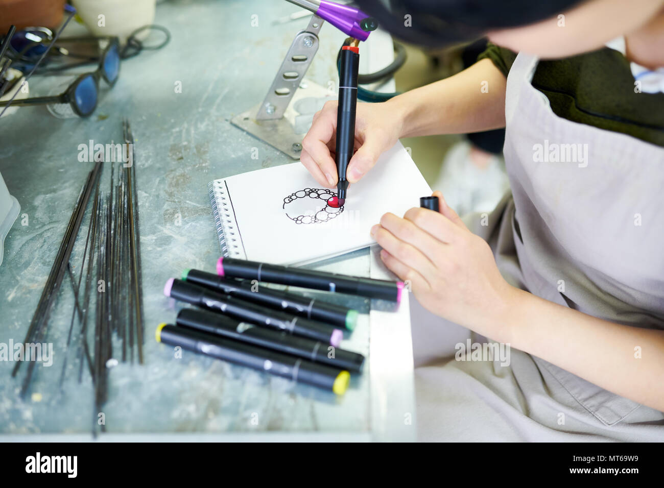 Creative work table of drawing artist hi-res stock photography and ...