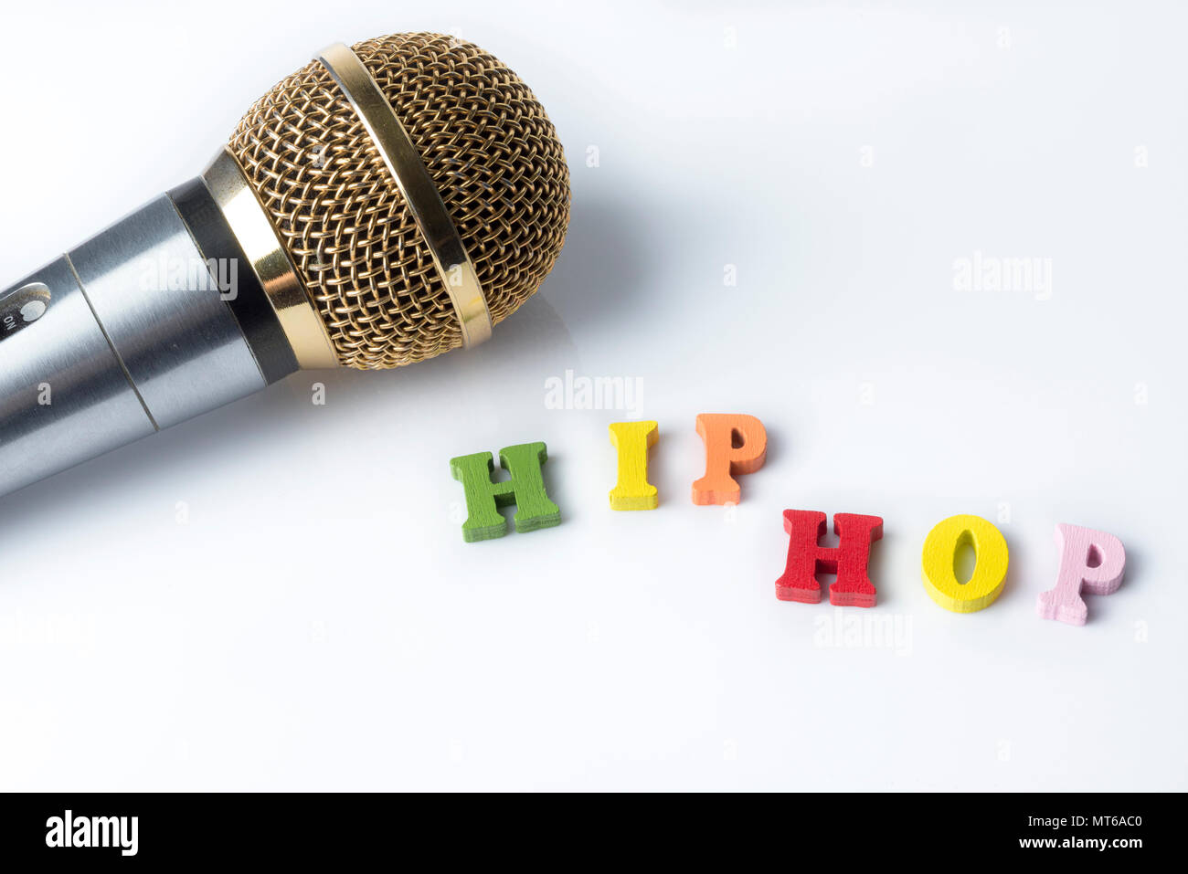 Microphone on a white background, close-up, hip hop genre Stock Photo ...