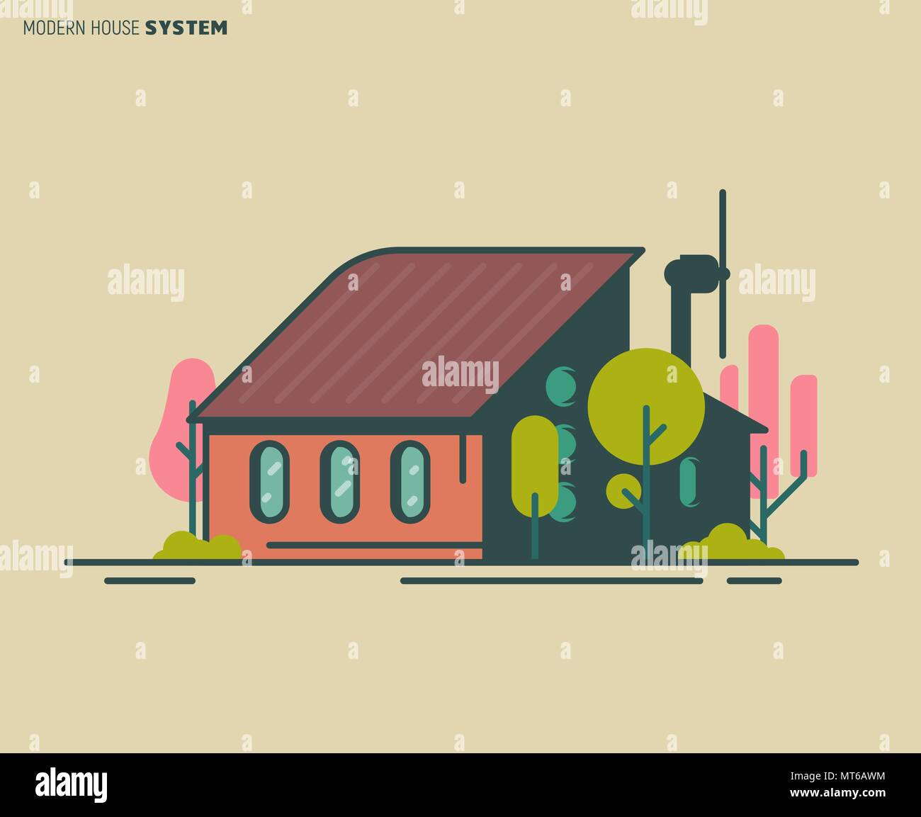 Modern architecture exterior smart Stock Vector Images - Alamy