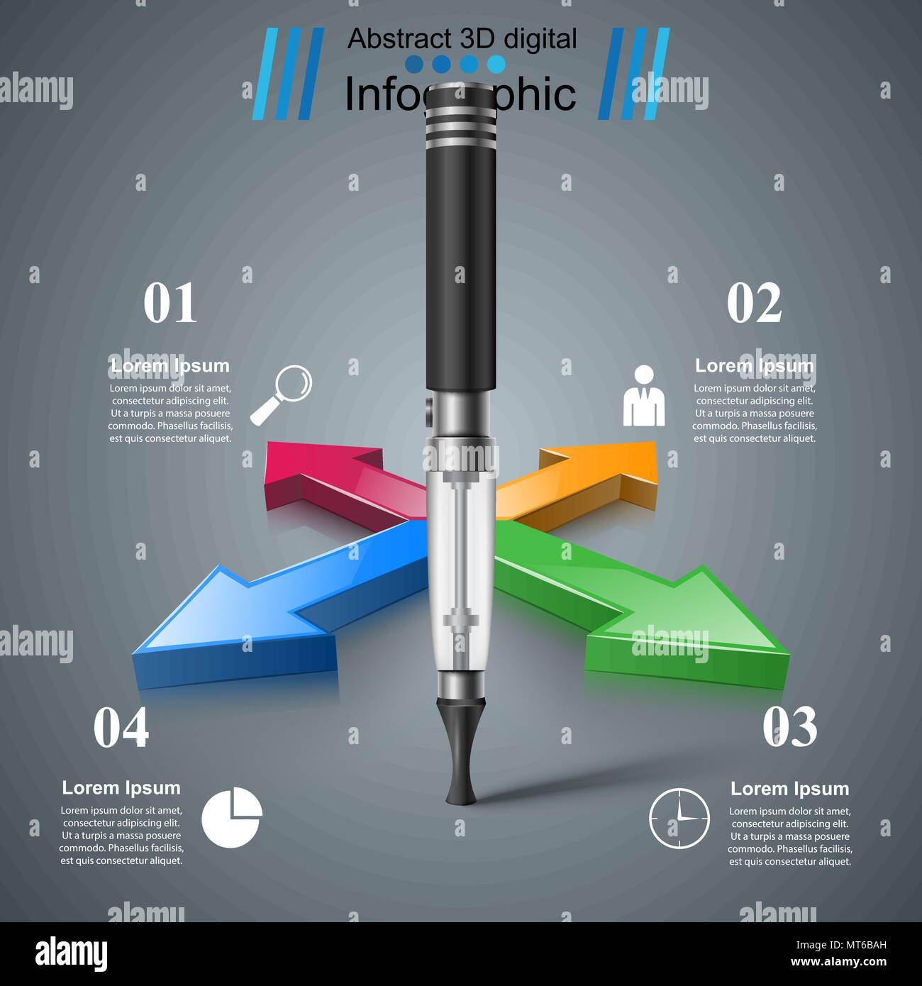 Harmful cigarette, viper, smoke, business infographics Stock Vector ...