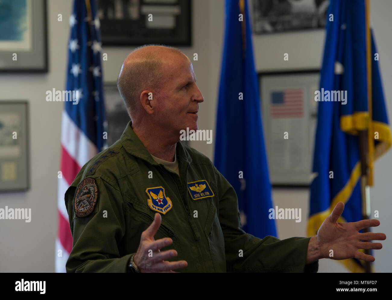 Air Force Vice Chief of Staff Gen. Stephen W. Wilson addresses members ...
