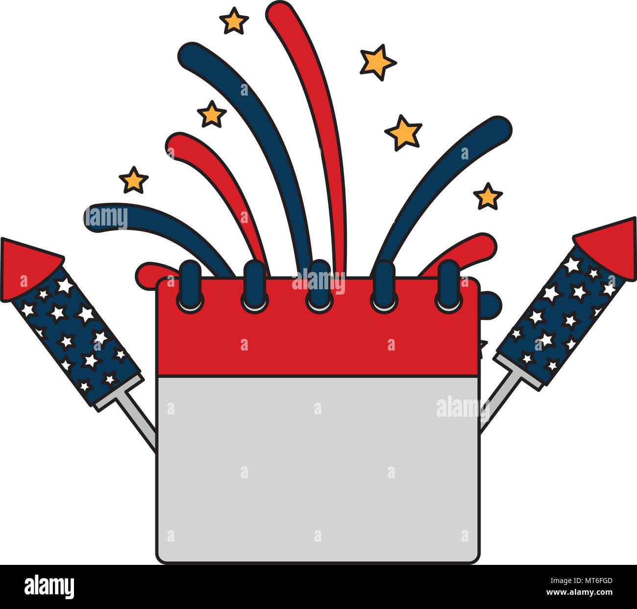 calendar with fireworks splash vector illustration design Stock Vector ...
