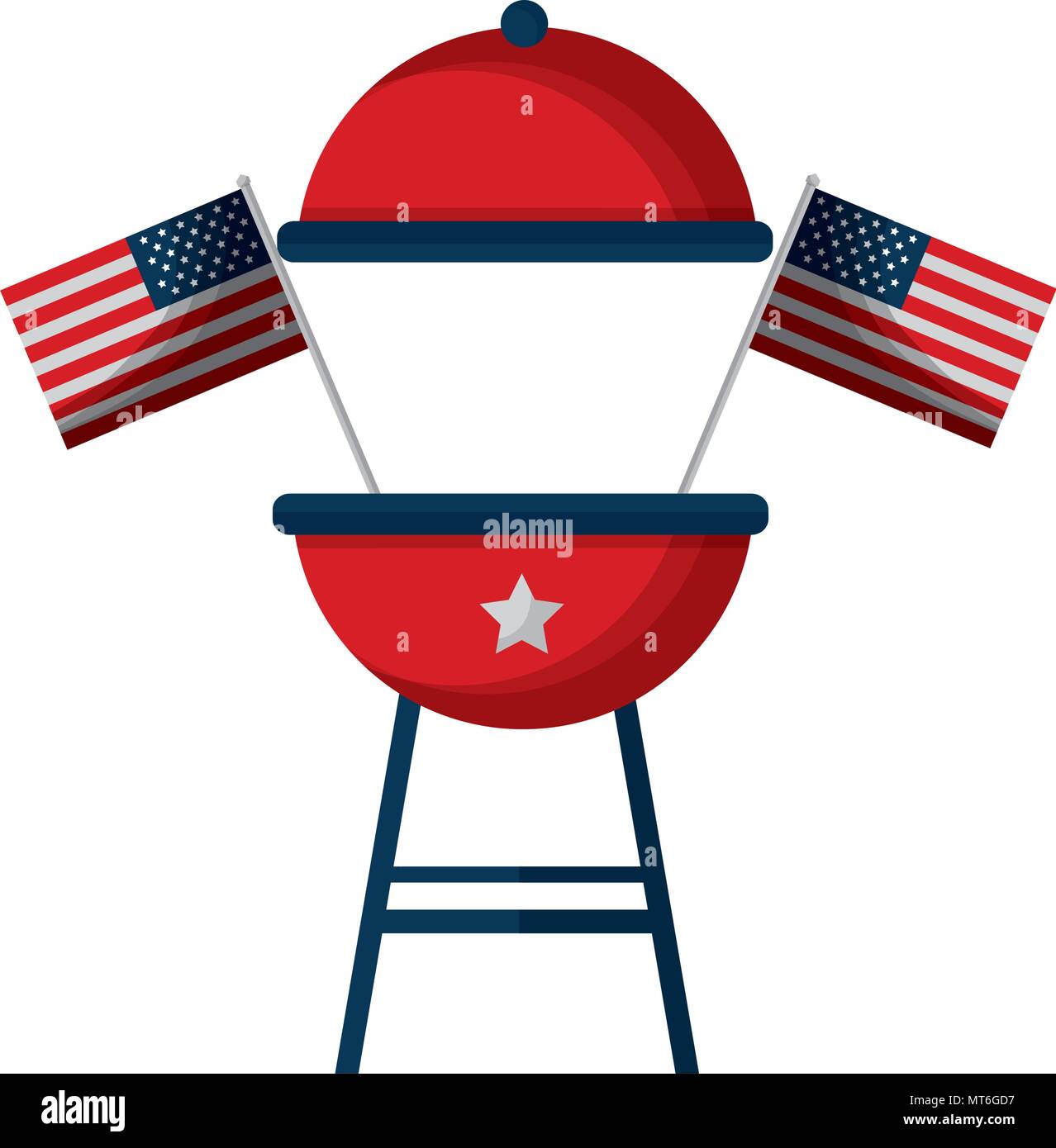 barbeque grill with USA flags vector illustration design Stock Vector ...
