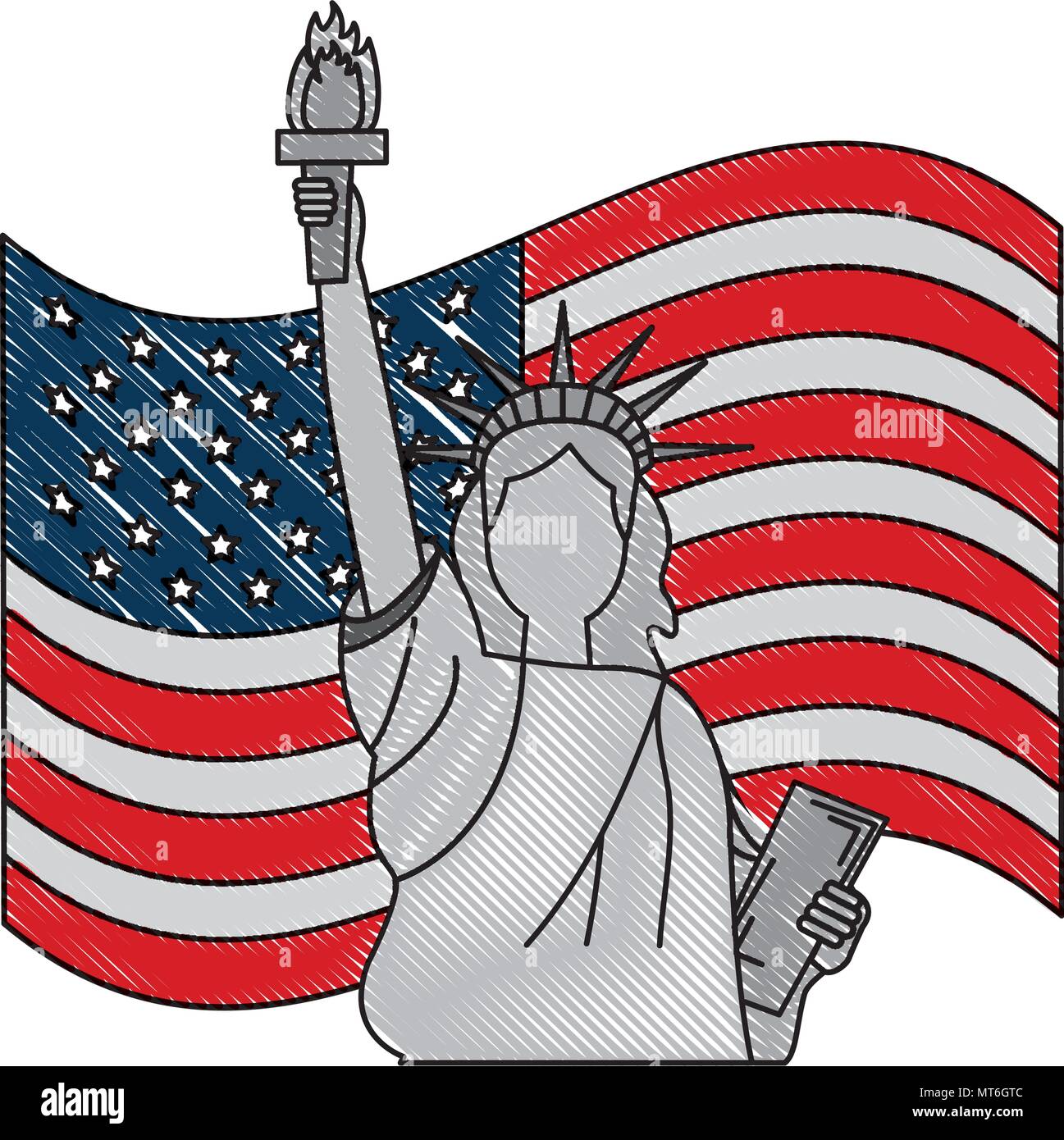 Statue of liberty arm and torch Stock Vector Images - Alamy