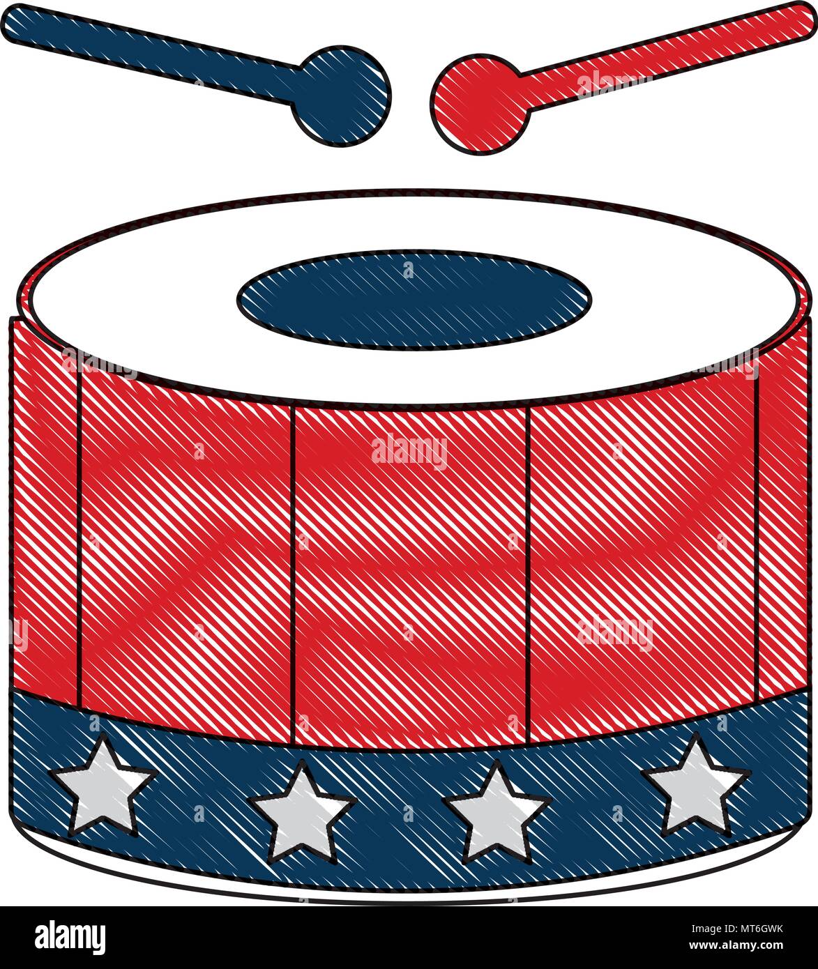 musical instrument percussion drum and sticks vector illustration Stock ...