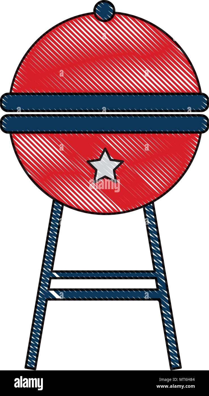 round bbq grill close image vector illustration Stock Vector Image ...
