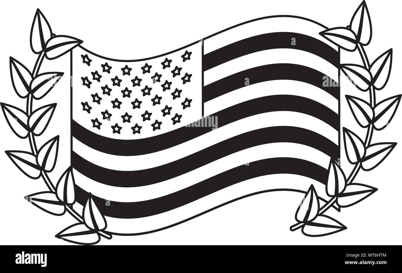 american flag national memorial emblem vector illustration Stock Vector ...