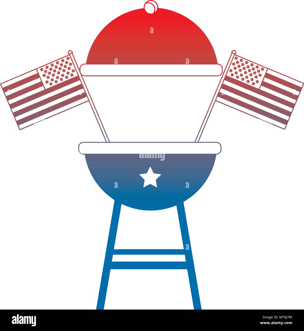 barbeque grill with USA flags vector illustration design Stock Vector ...