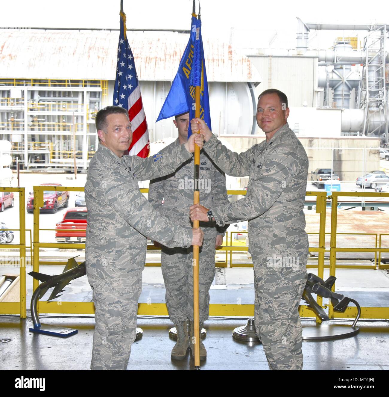 ARNOLD AIR FORCE BASE, TENN. -- Lt. Col. David Hoffman, right, becomes ...