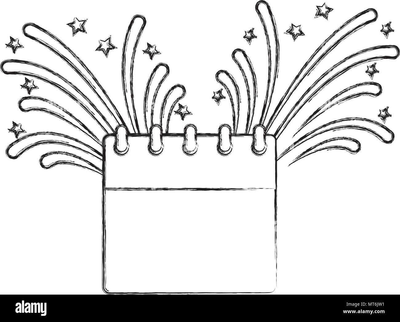 calendar with fireworks splash vector illustration design Stock Vector ...