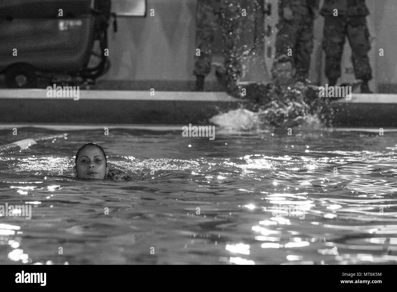 Army swimming pool Black and White Stock Photos & Images - Alamy