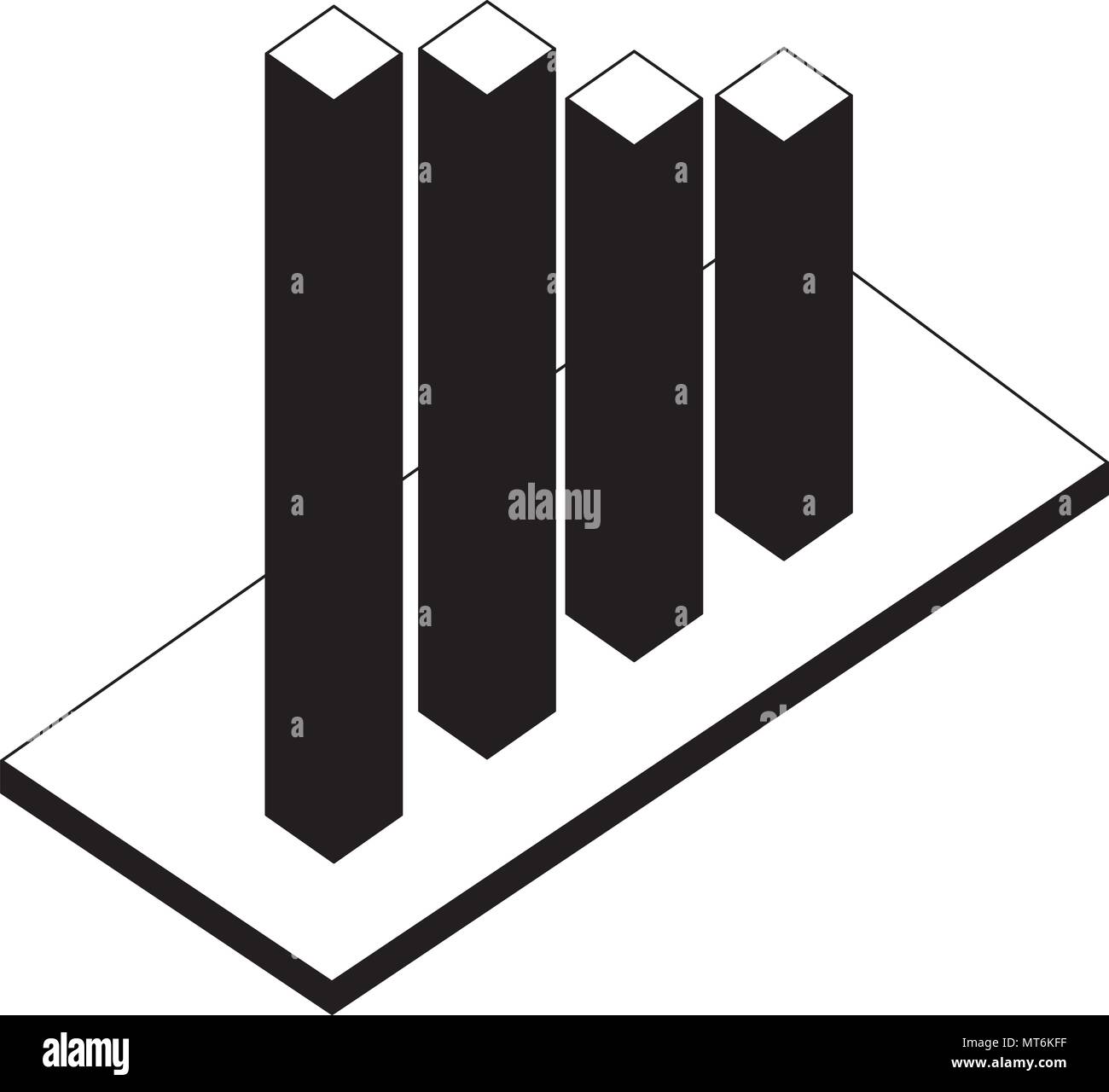 business financial bar graph statistics isometric vector illustration ...