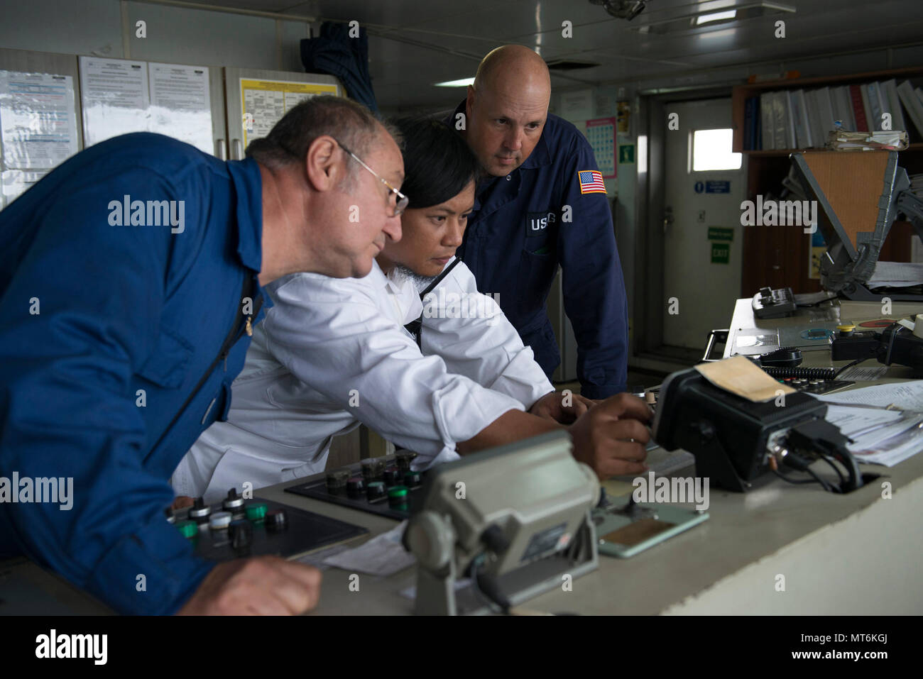 Chief Warrant Officer Jeff Brown, a port state control inspector at ...