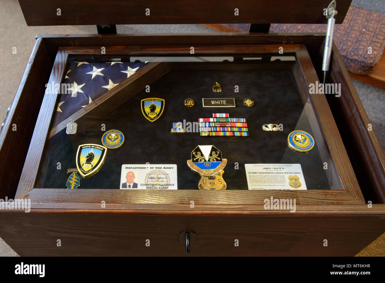 View of the Shadow Box made for the Memorial Ceremony for U.S. Army ...
