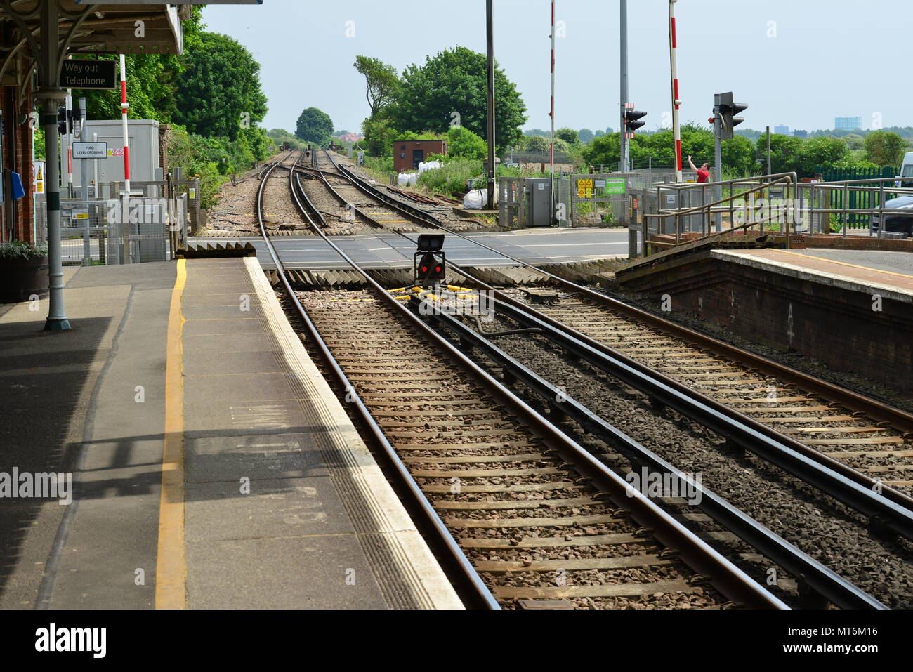 Road crossing at Ford station at Ford in West Sussex Stock Photo - Alamy
