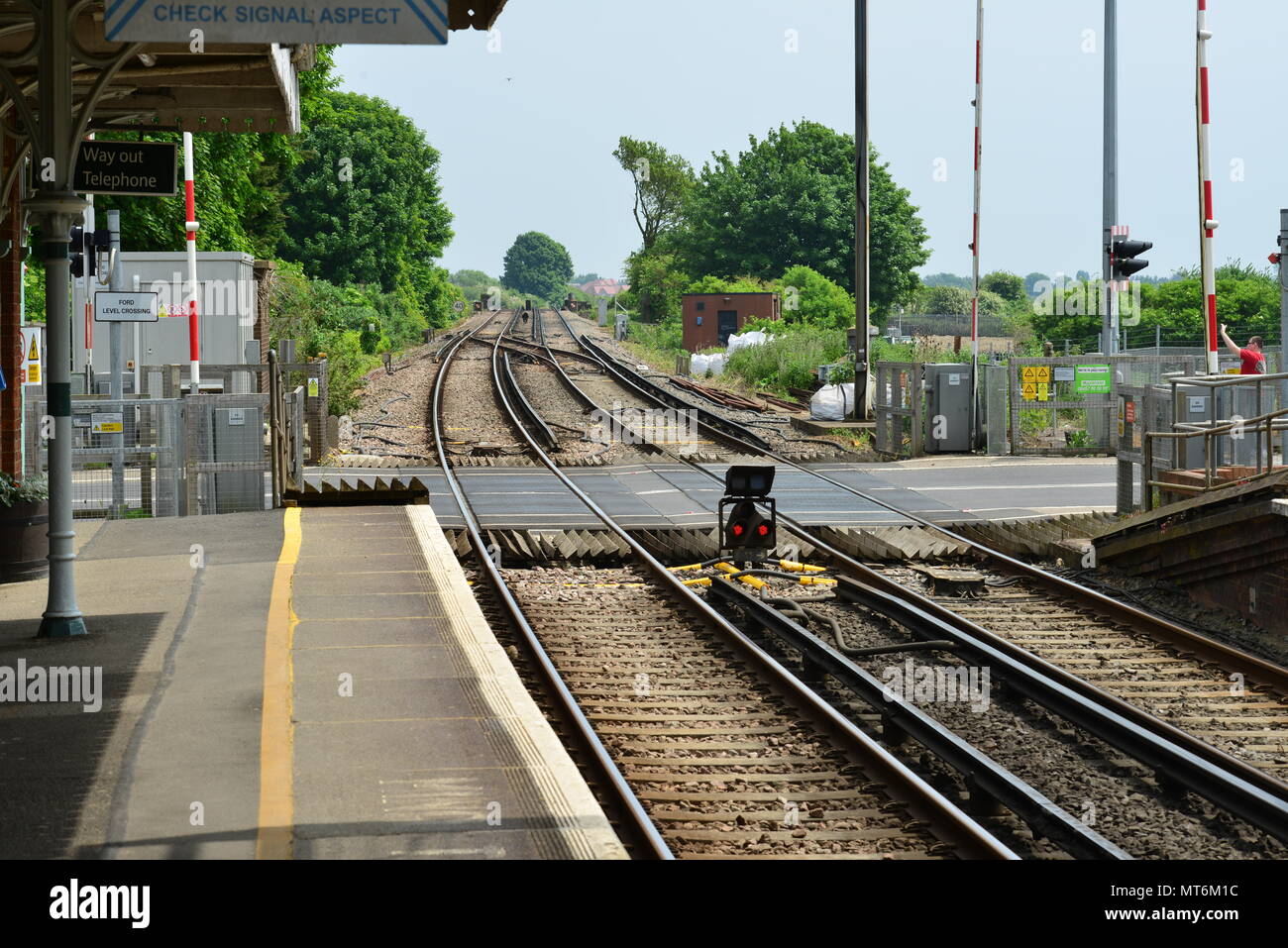 Road crossing at Ford station at Ford in West Sussex Stock Photo - Alamy