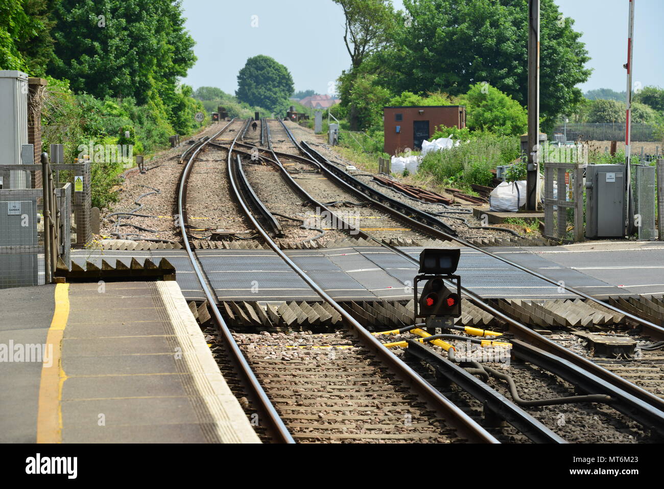 Road crossing at Ford station at Ford in West Sussex Stock Photo - Alamy