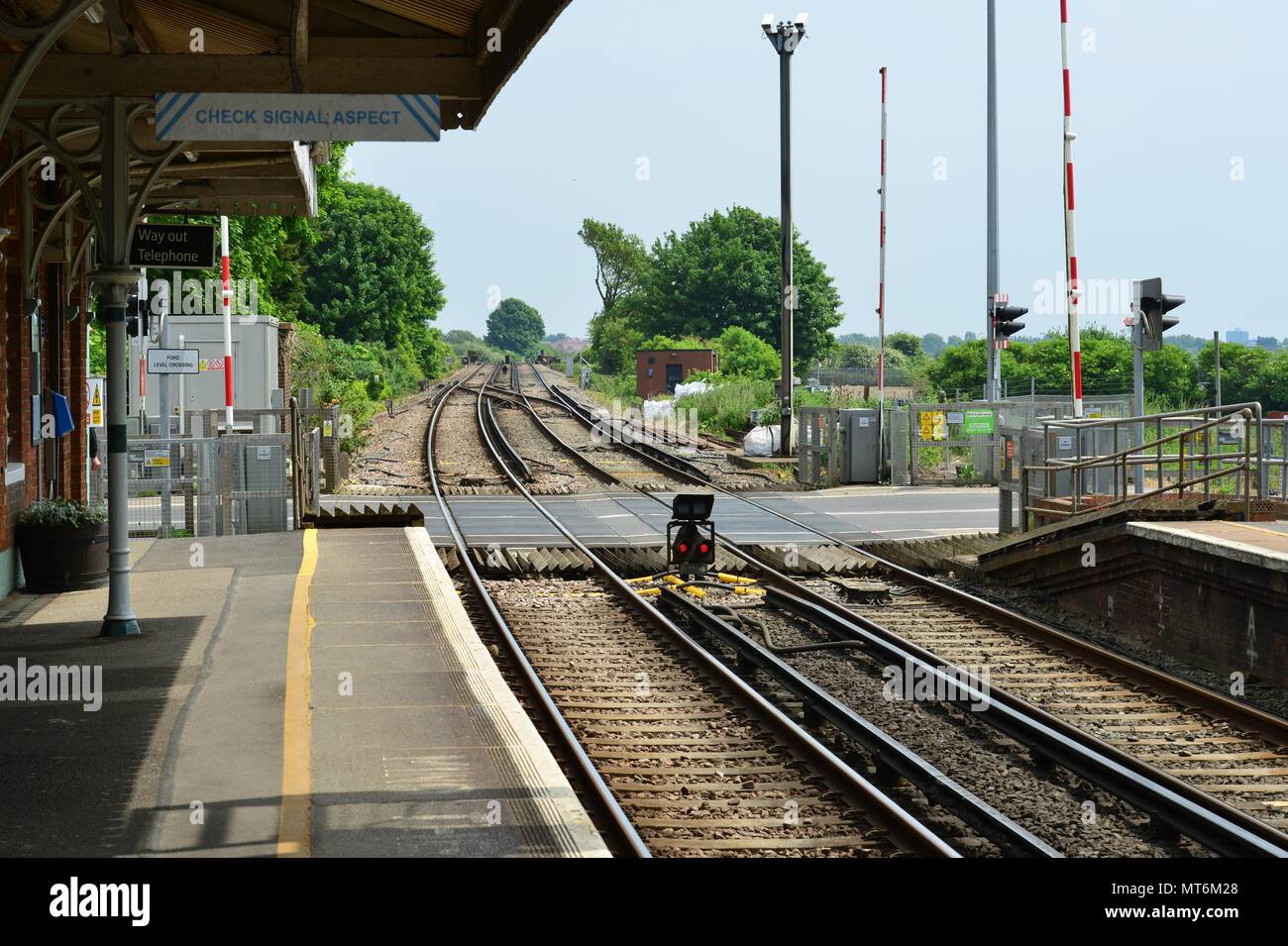 Road crossing at Ford station at Ford in West Sussex Stock Photo - Alamy