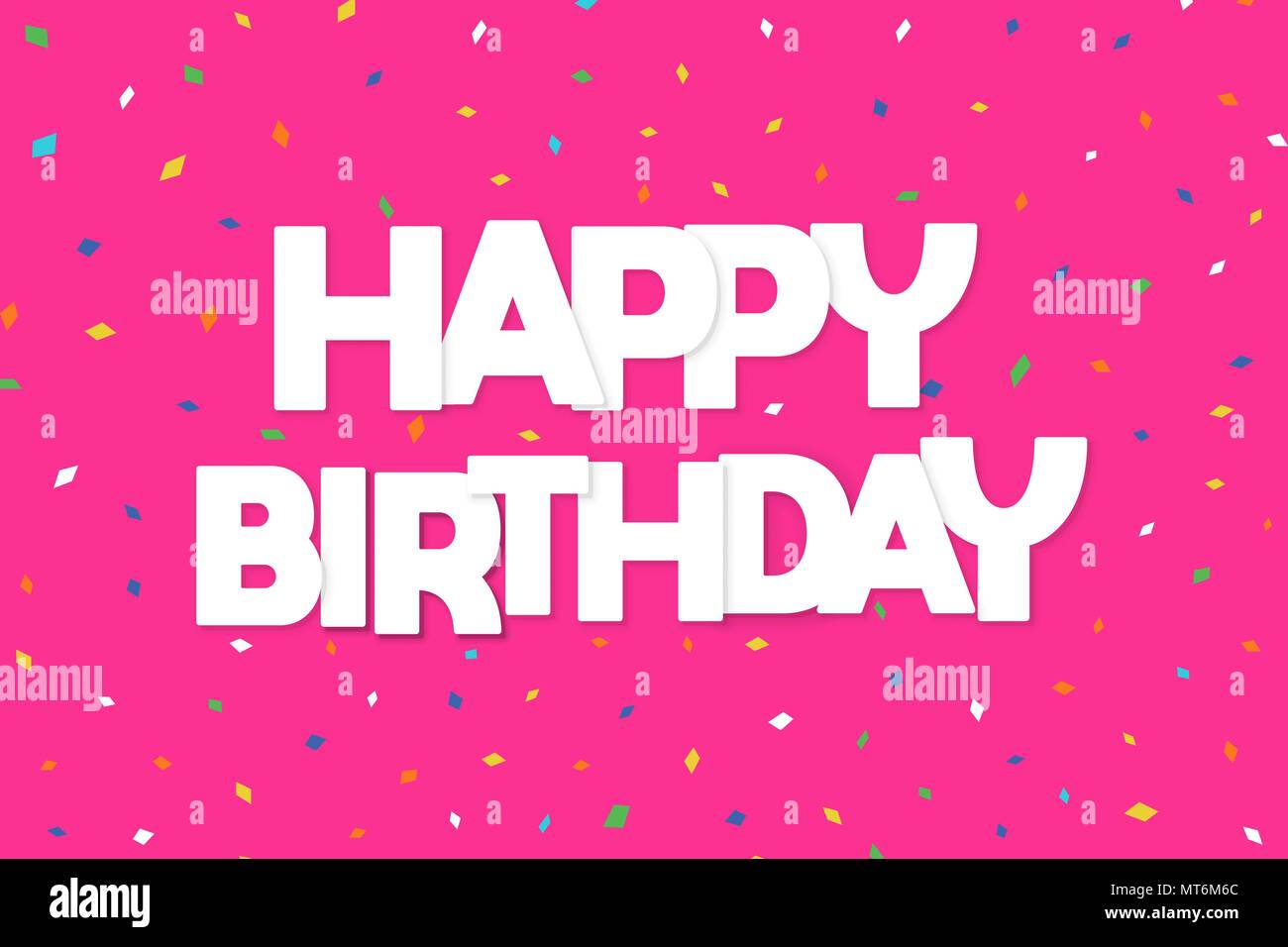 Happy Birthday Greeting Card Illustration With Colorful Party Confetti