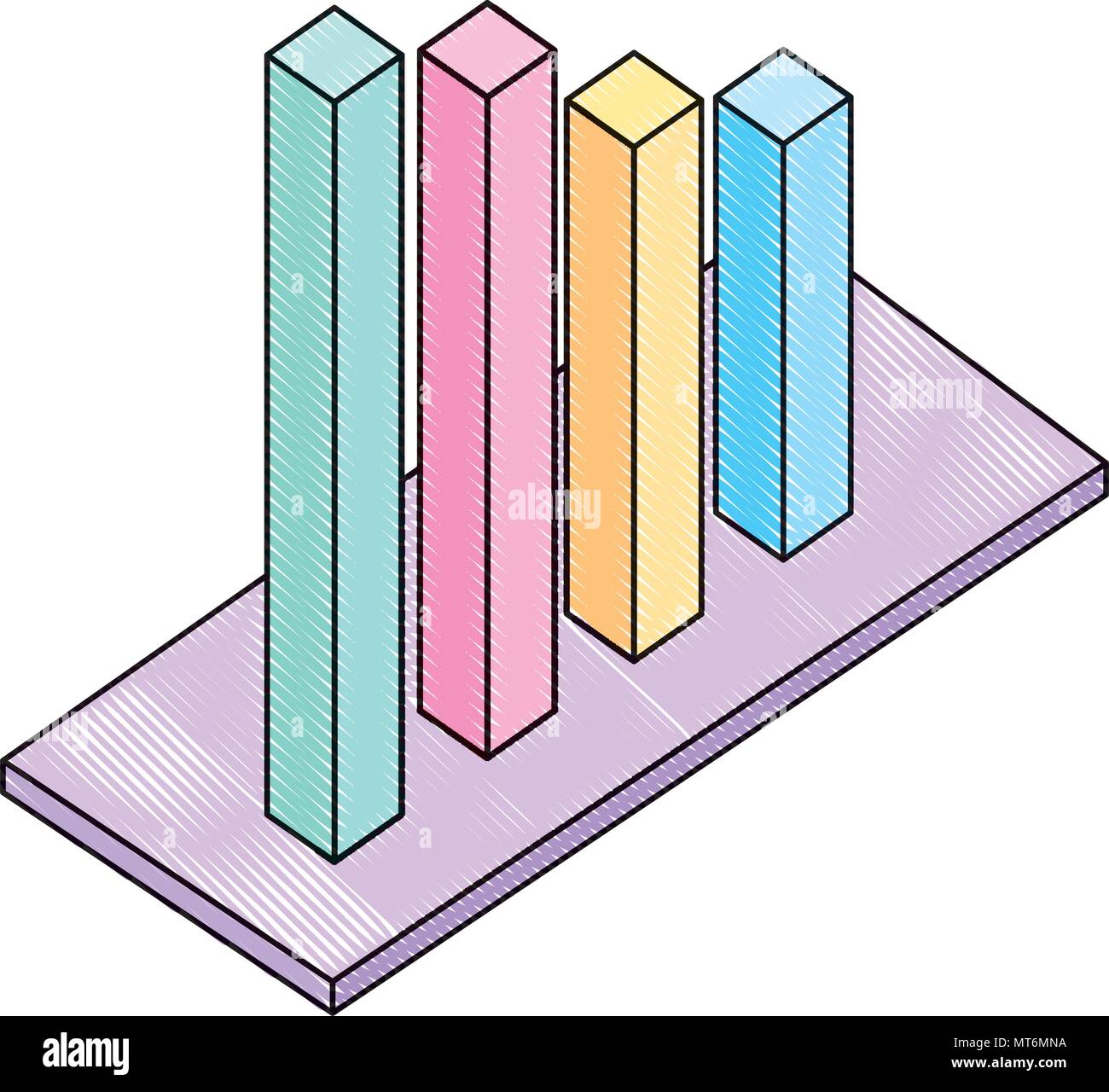 business financial bar graph statistics isometric vector illustration ...
