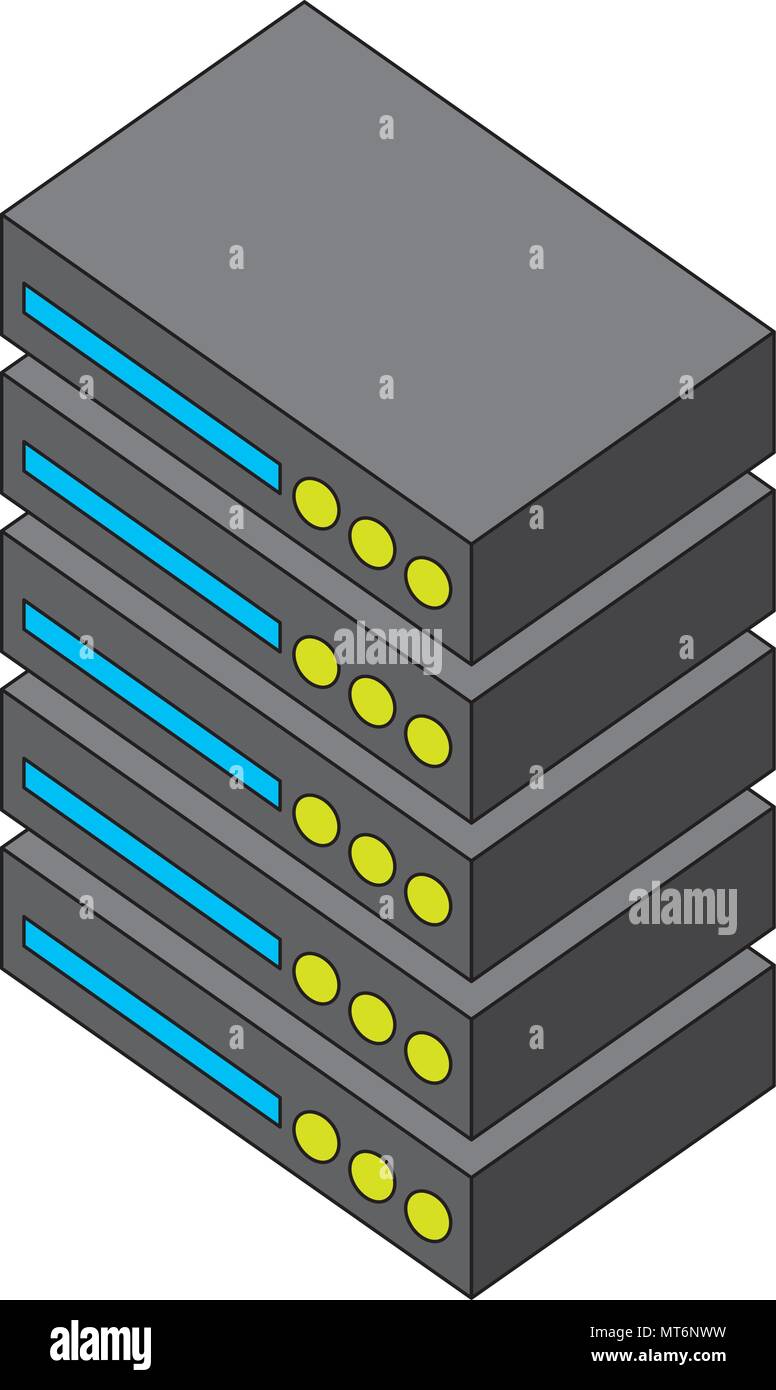server data center isometric icon vector illustration design Stock ...