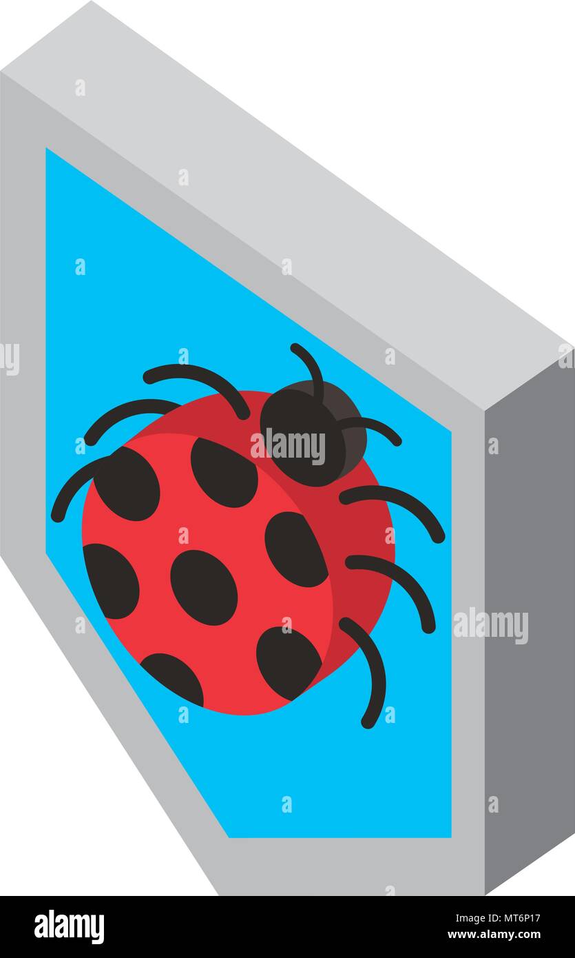 security shield with ladybug isometric vector illustration design Stock ...