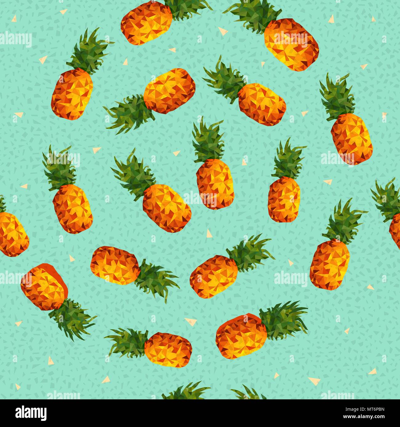 Modern summer seamless pattern, colorful pineapple fruit background in ...