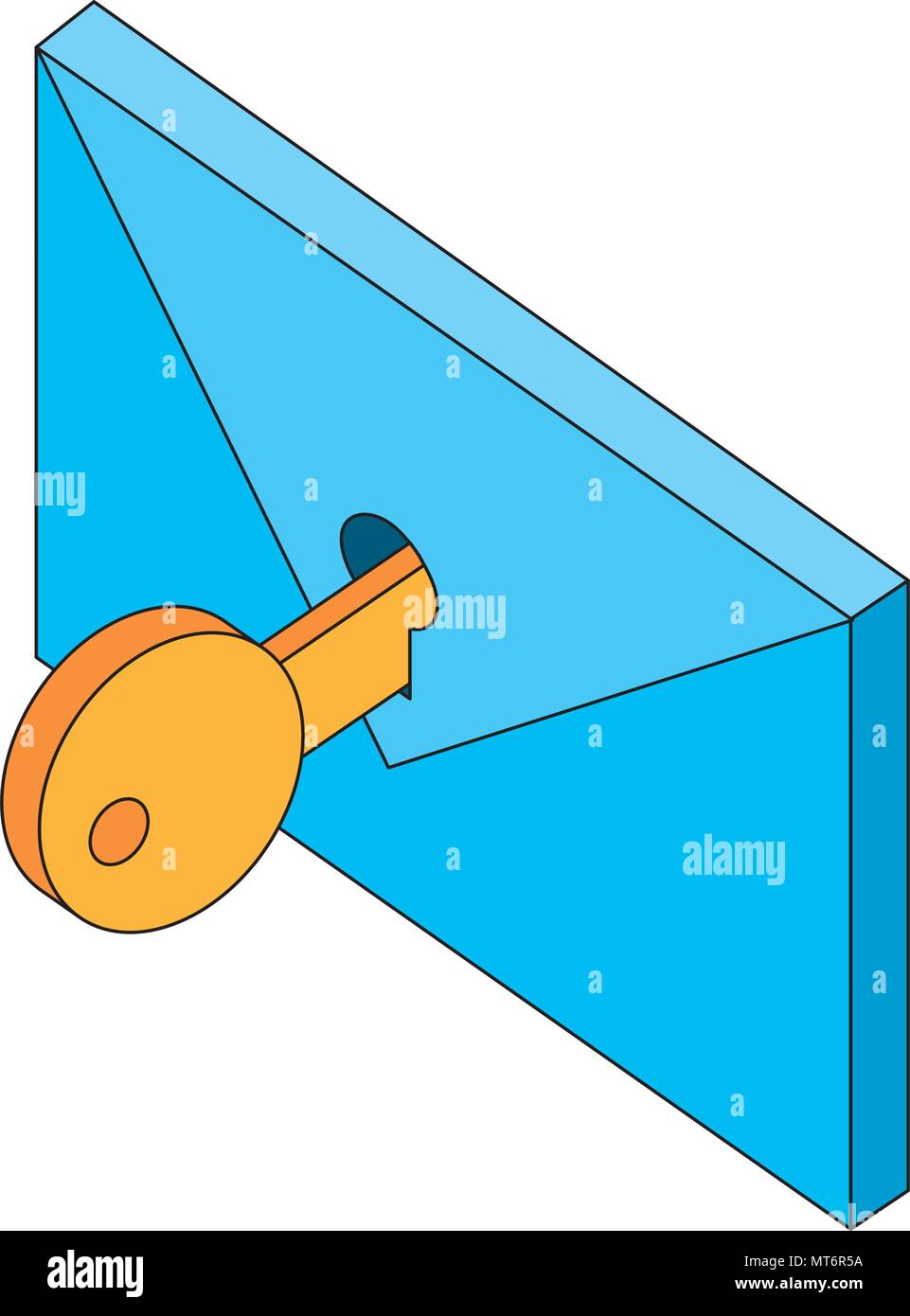 cyber security email message key isometric vector illustration Stock ...