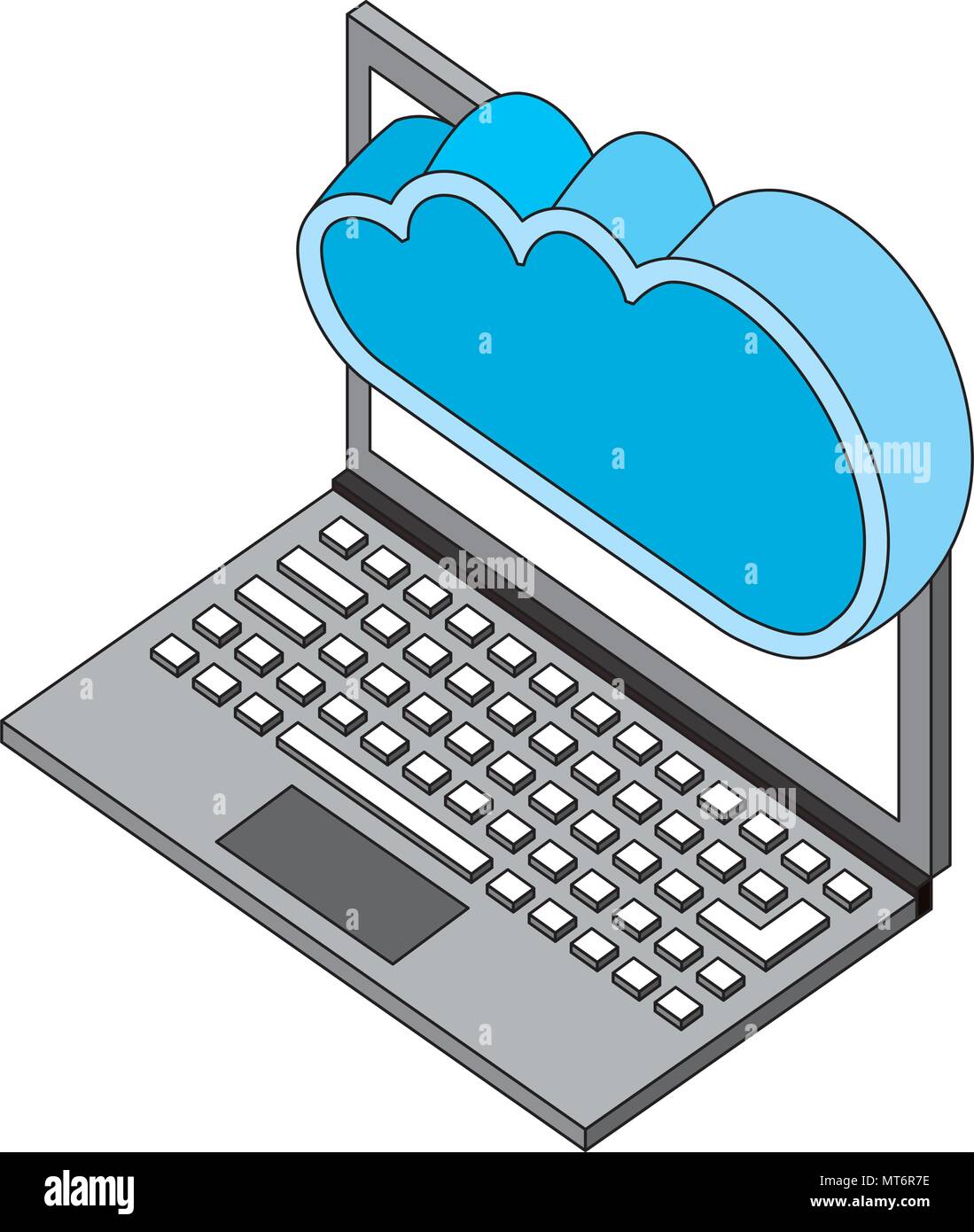 laptop cloud computing storage data server isometric vector illustration Stock Vector Image ...
