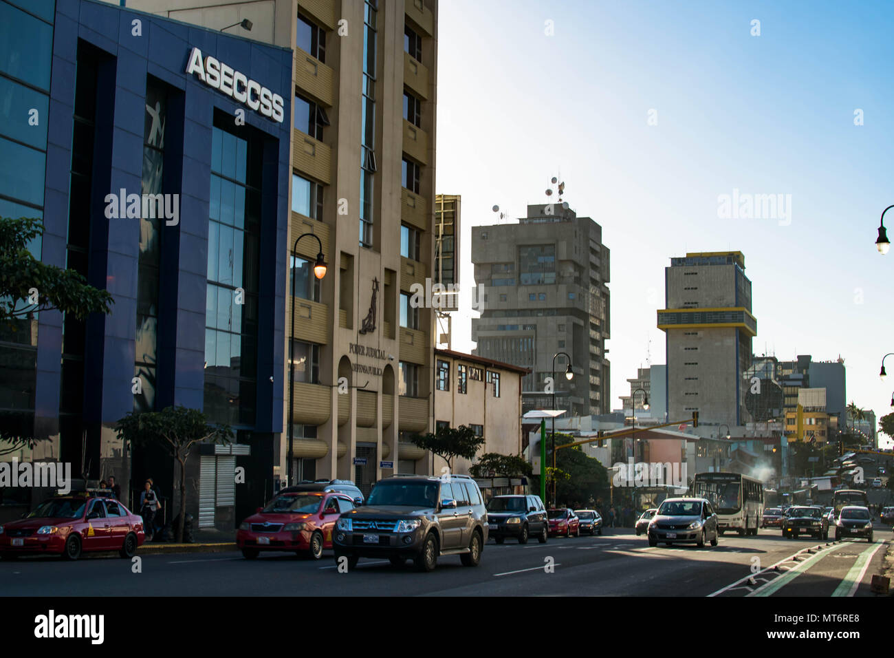 San Jose, Costa Rica. February 2, 2018. A busy main road in the ...