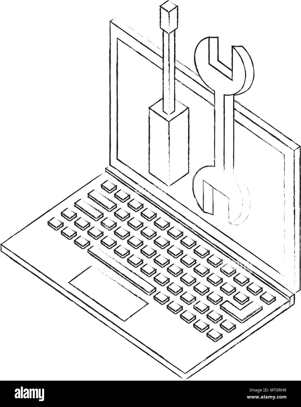 laptop with support tools technology isometric vector illustration ... laptop with support tools technology isometric vector illustration ...