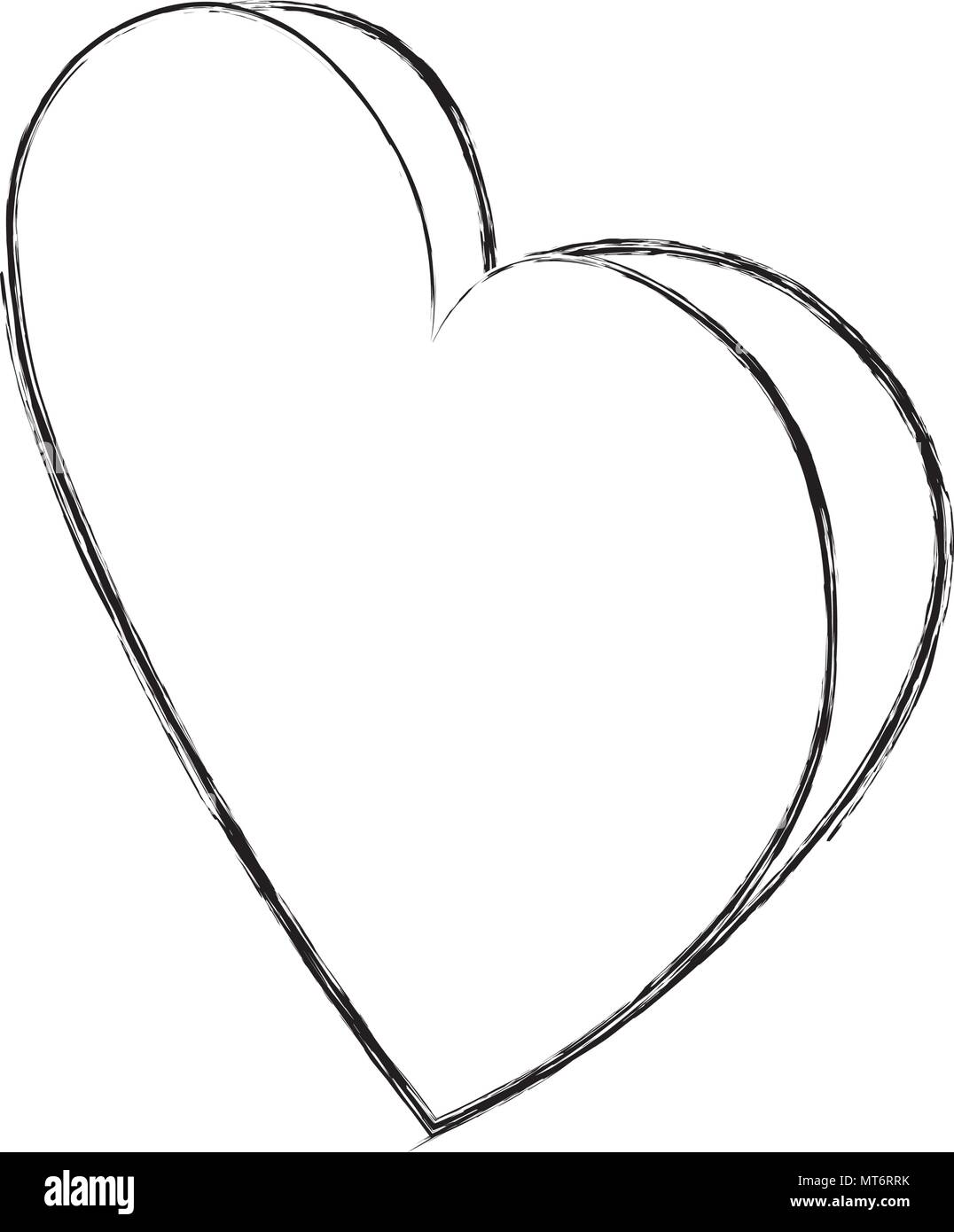 heart in love passion isometric image vector illustration sketch Stock ...