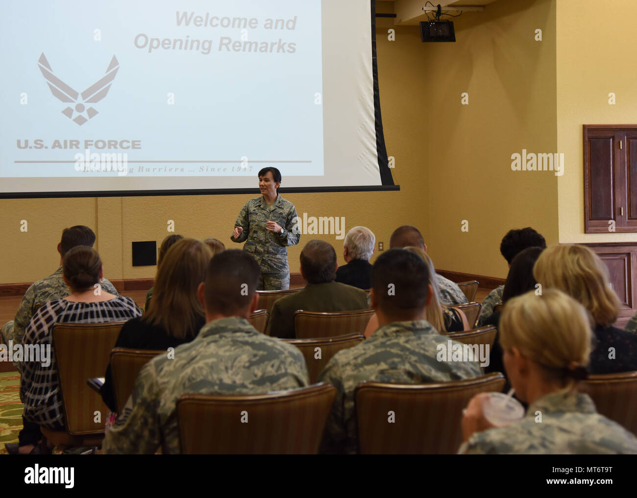 Col. Debra Lovette, 81st Training Wing commander, delivers welcoming ...