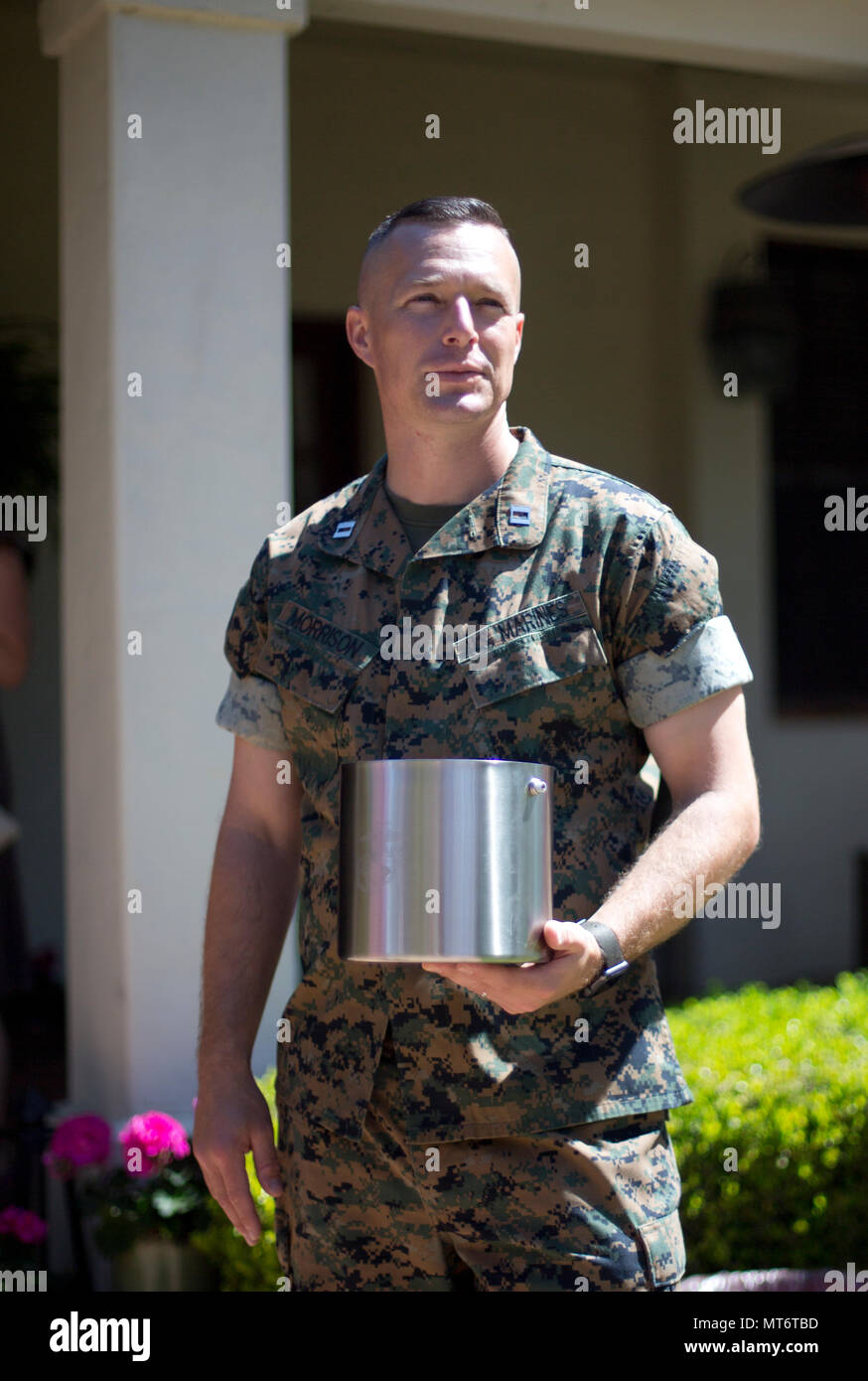 U.S. Marine Corps Capt. William C. Morrison, protocol officer with the ...
