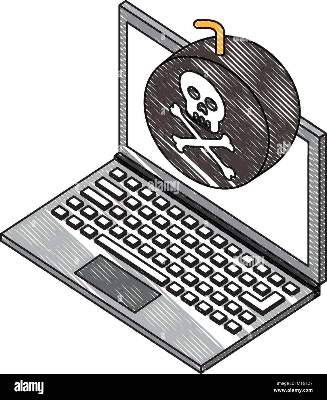 laptop bomb danger hacking isometric vector illustration drawing Stock ...