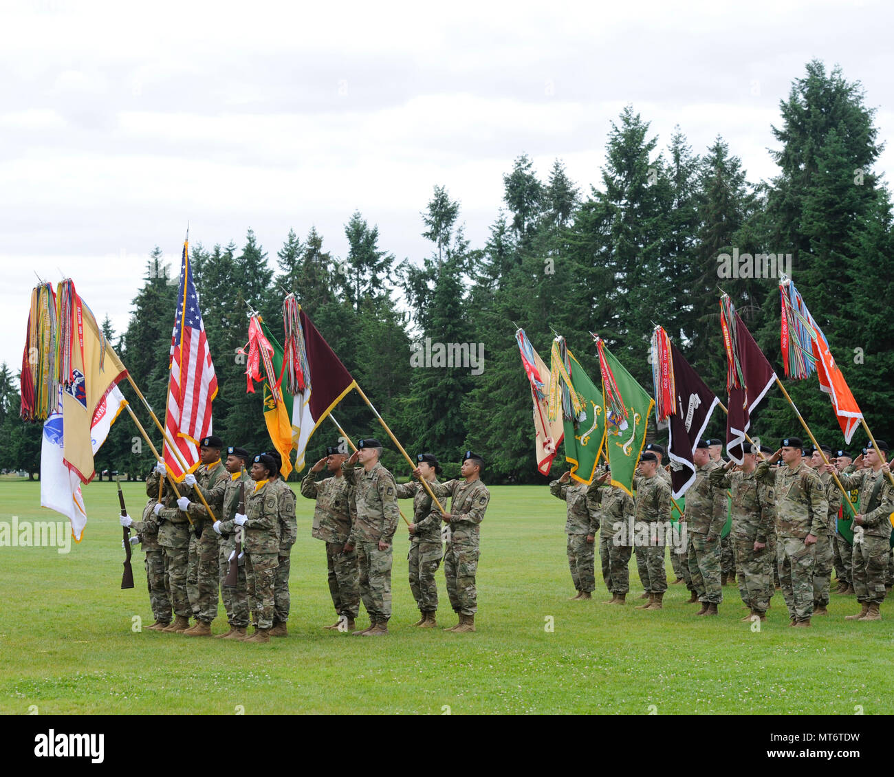 Presenting the Colors at the 593d Expeditionary Sustainment Change Of ...