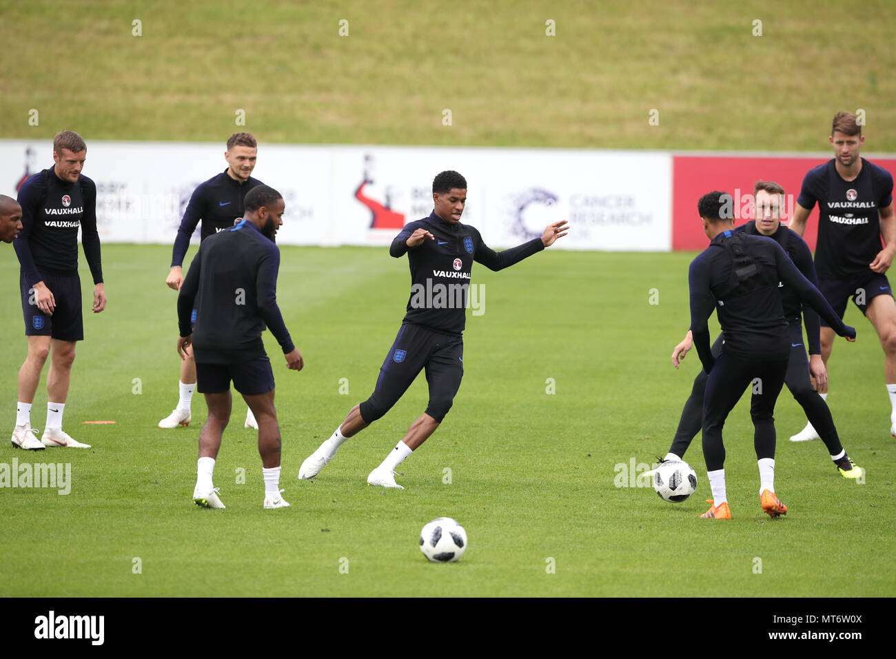 England's Marcus Rashford during a training session at St George's Park ...