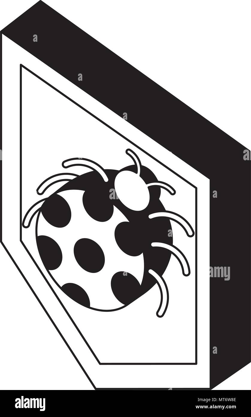 security shield with ladybug isometric vector illustration design Stock ...