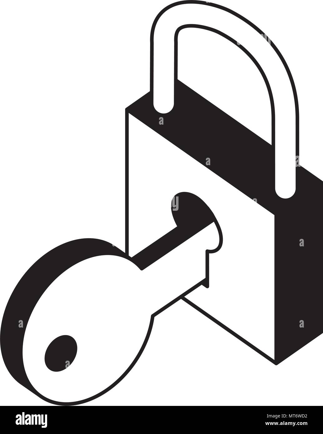 padlock and key isometric vector illustration design Stock Vector Image ...