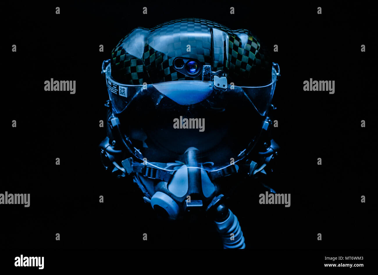 The unique design of the new F-35A Lightning II helmet is captured for ...