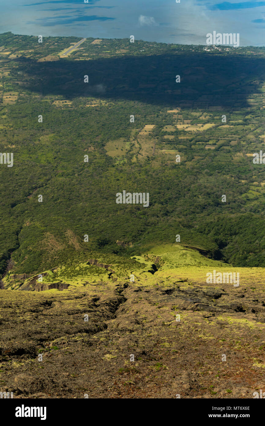 Landscape view of Ometepe Island from Volcan Concepcion, the tallest ...