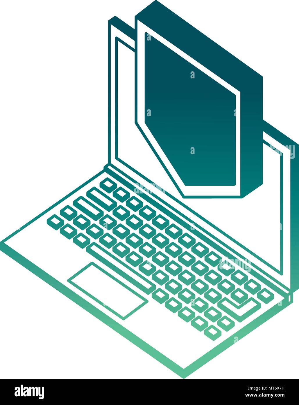 laptop shield protection cyber security isometric vector illustration ...