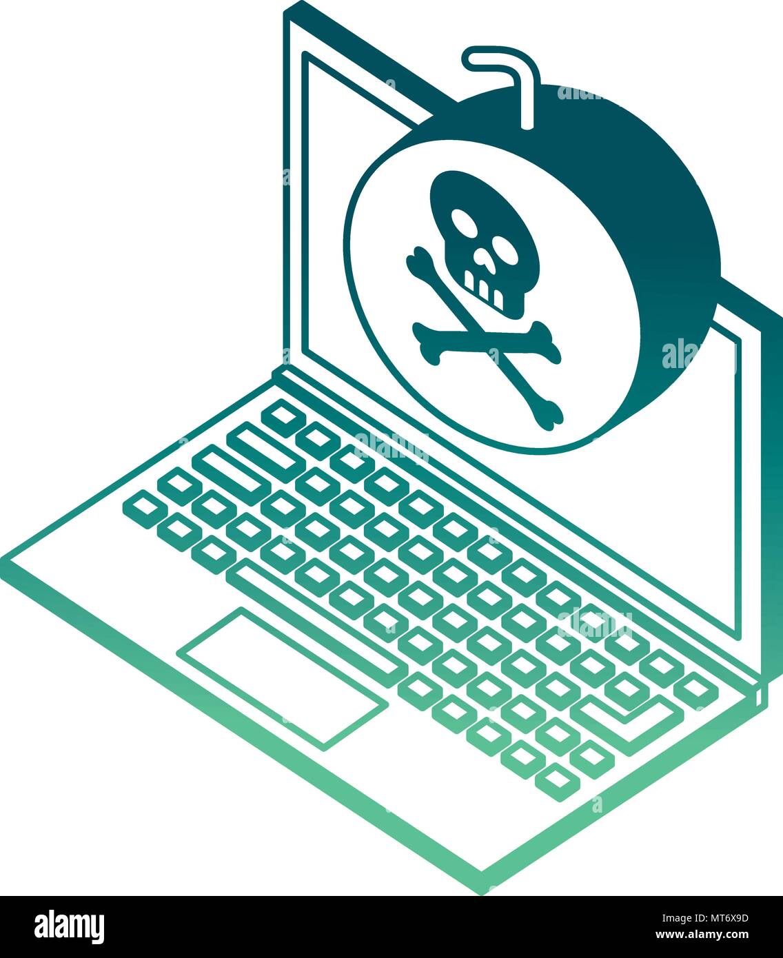 laptop bomb danger hacking isometric vector illustration Stock Vector ...