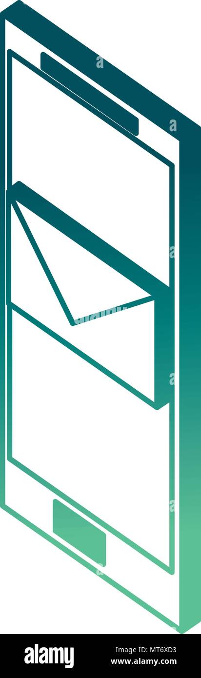 smartphone email message communication isometric vector illustration ...