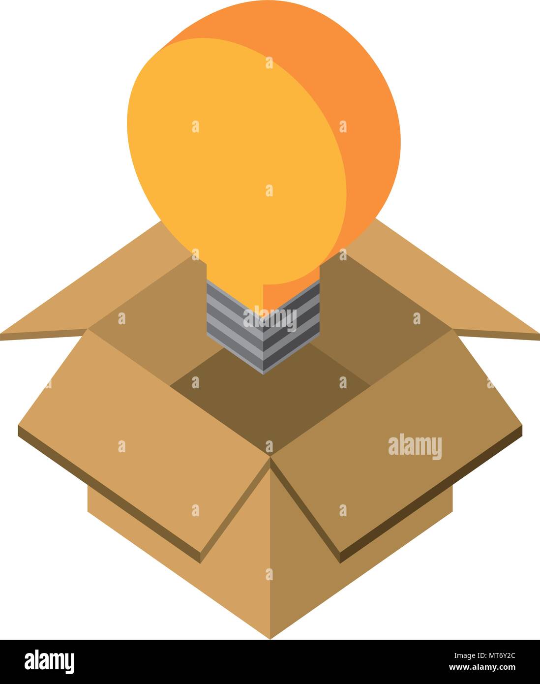 bulb idea creativity in box isometric Stock Vector Image & Art - Alamy