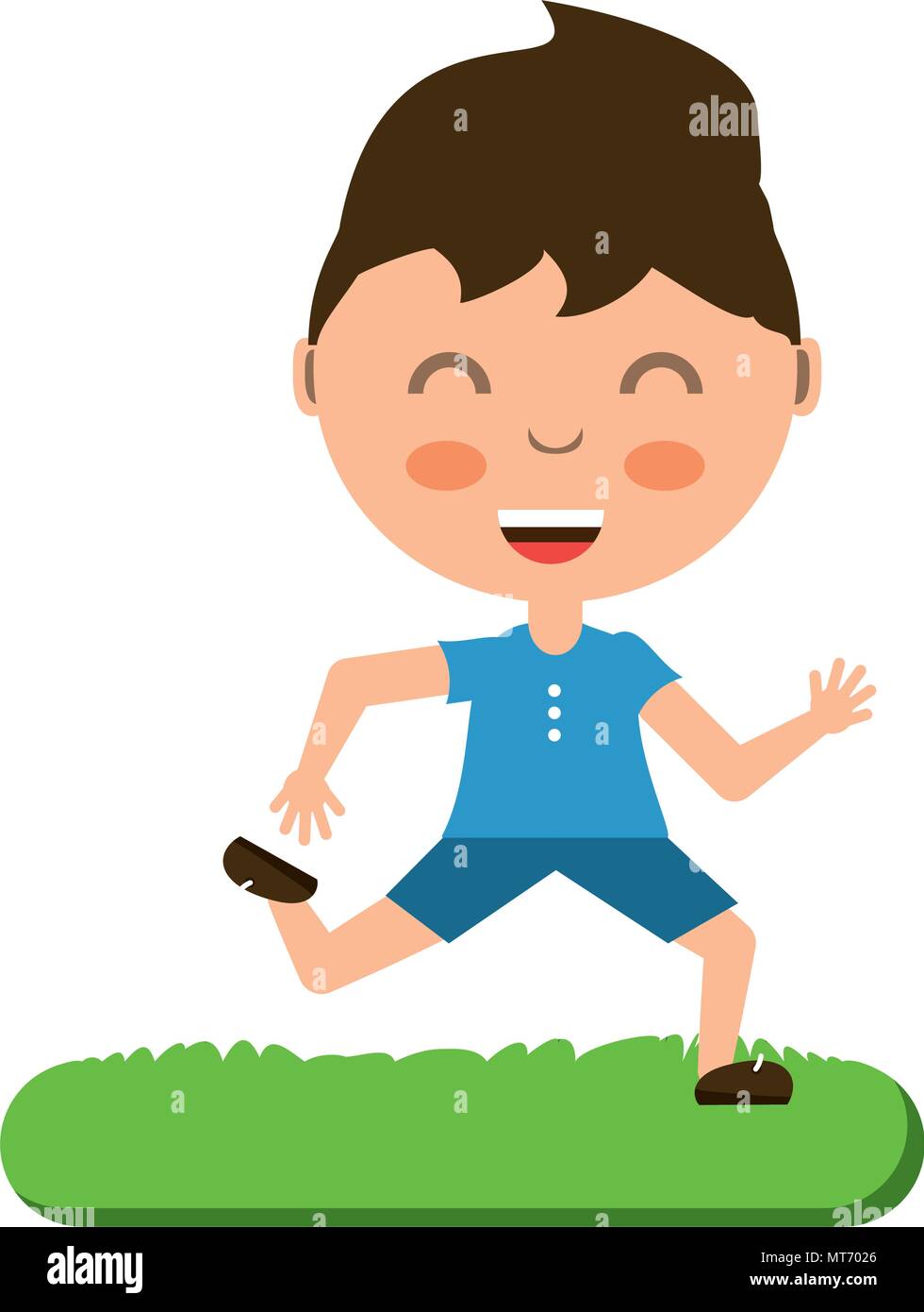 cartoon excited boy icon over white background, colorful design. vector ...
